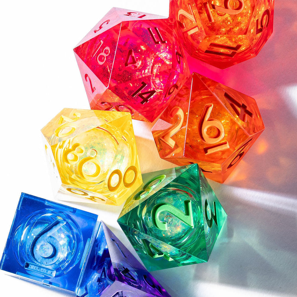 Prismatic Light 7-Piece Liquid Core Dice Set | Dispel Dice®