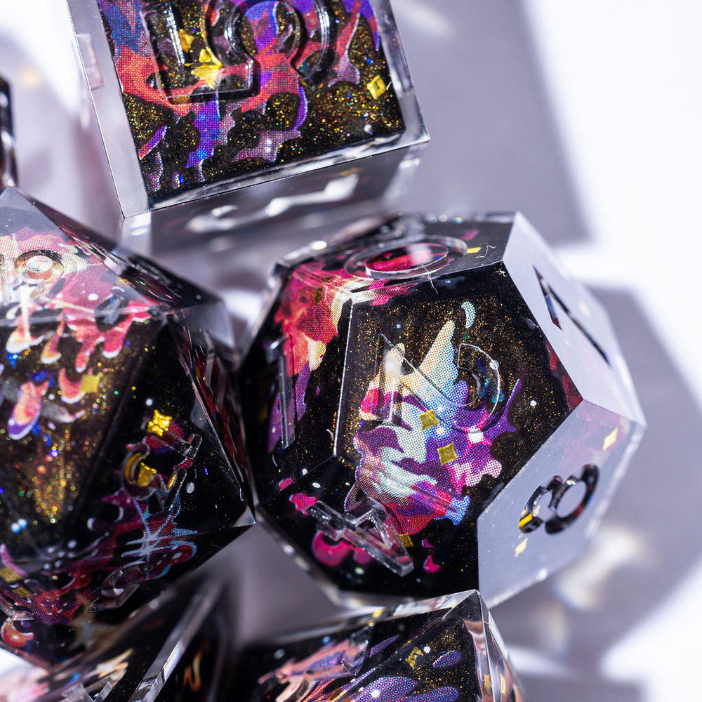Cosmic Storm 7-Piece Iconic Dice Set | Dispel Dice®