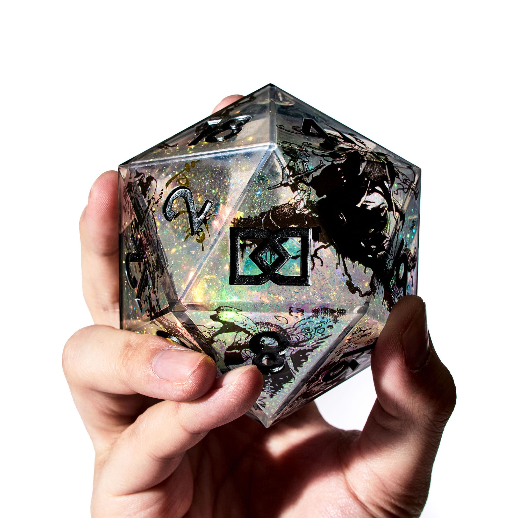 Frazetta x Dispel "Grey Wizard" 95mm Iconic Liquid Core D20 | Dispel Dice®