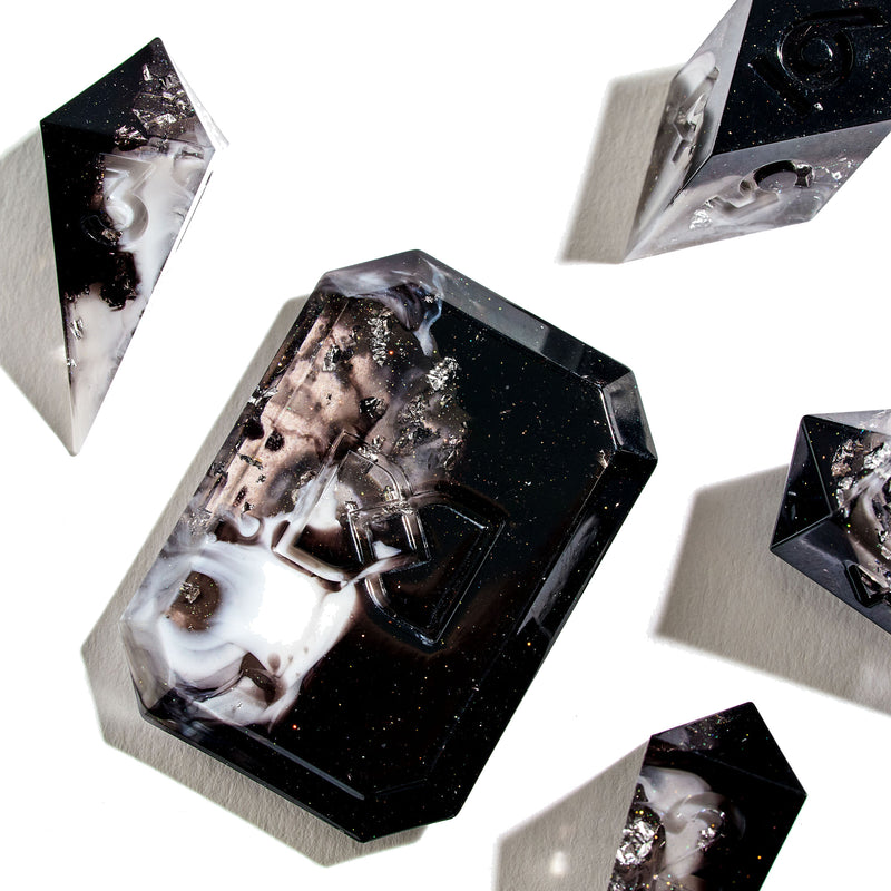 Cold Iron 7-Piece Jewel Shape Dice Set | Dispel Dice®
