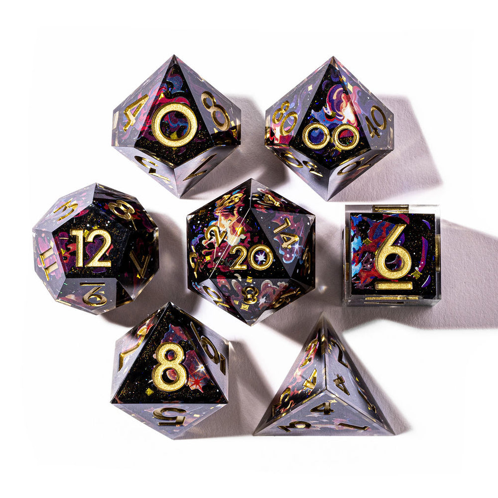 Cosmic Storm 7-Piece Iconic Dice Set | Dispel Dice®