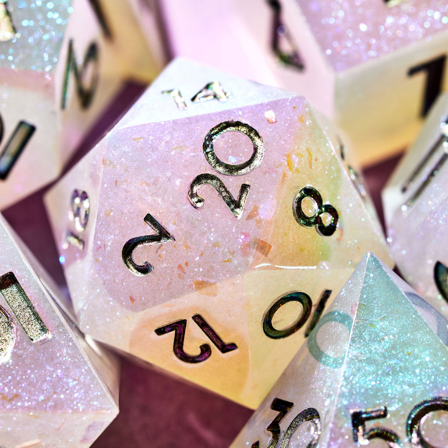Moon Maiden 7-Piece Polyhedral Dice Set | Dispel Dice®