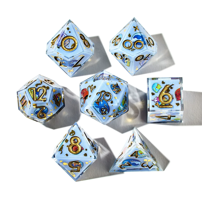 Round Birbs 7-pc. DnD Dice Set | Dispel - Premium Gaming Dice