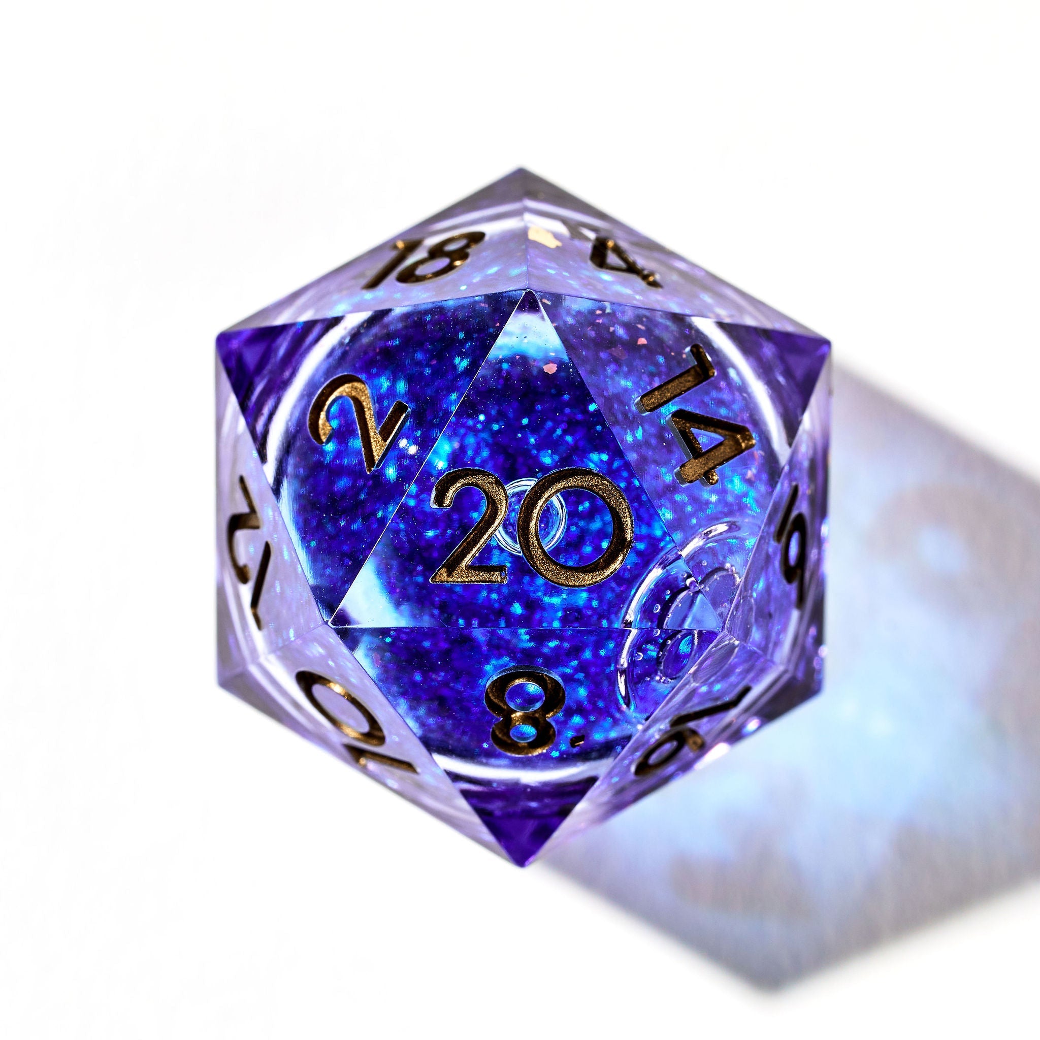 The Weave 7-Piece Blue Liquid Core Dice Set for DnD | Dispel Dice